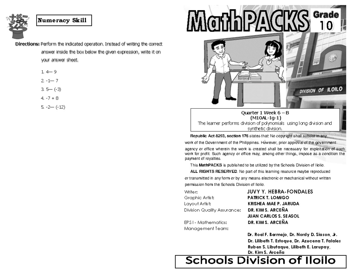 mathematics and - Directions: Perform the indicated operation. Instead ...