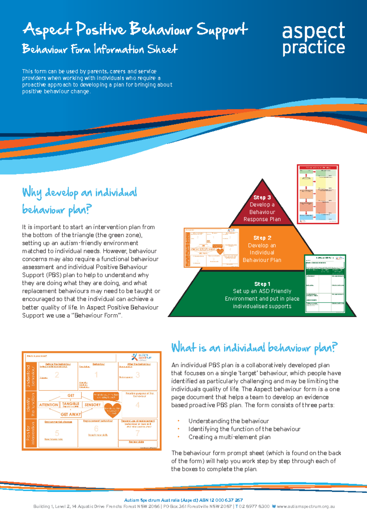 Aspect Positive Behaviour Support: Behaviour Form Info Sheet - Studocu