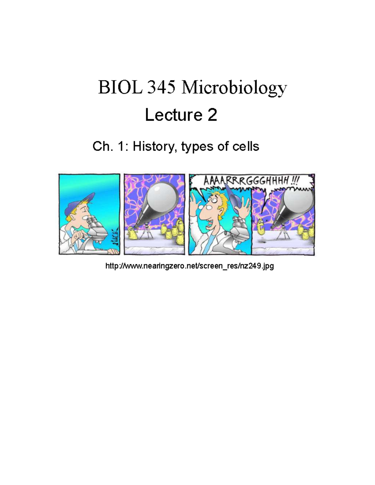 BIOL 345 Microbiology Lecture 2: History & Types of Cells Overview ...