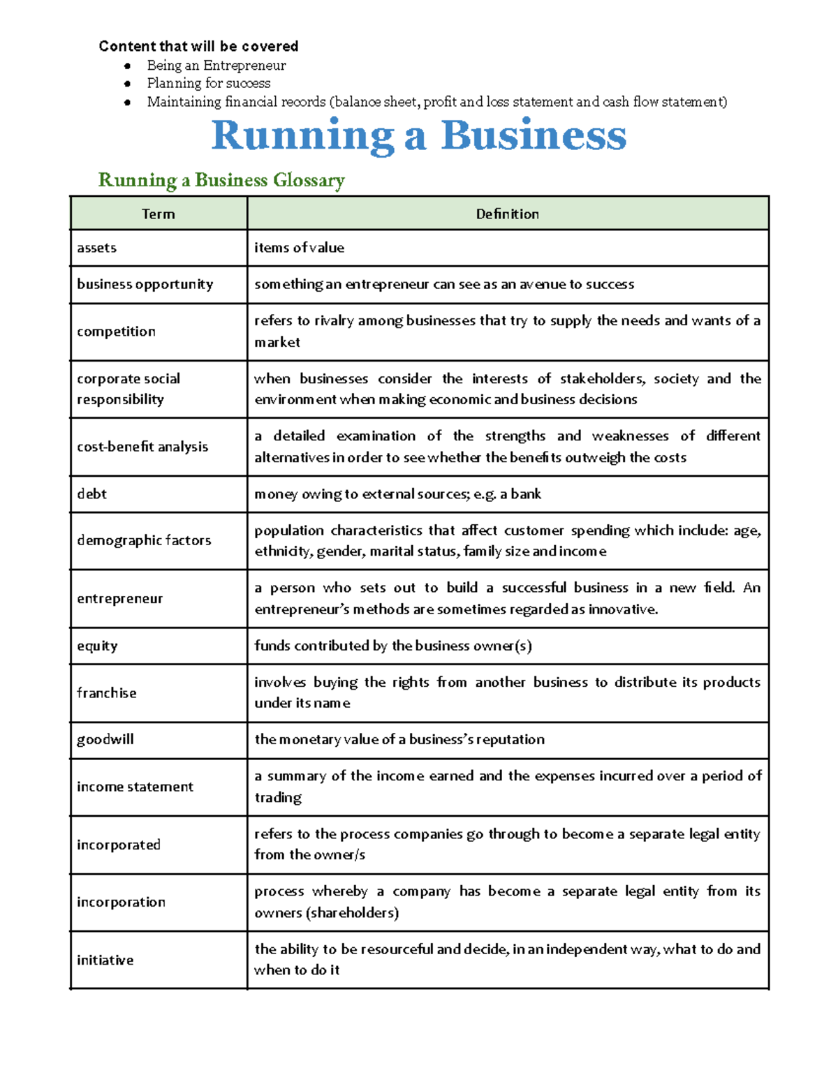Commerce Financial Concepts & Key Operations Guide (CM101) - Studocu