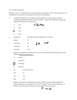 Ap chemistry multiple choice 2015 pdf - AP ® Chemistry Practice Exam ...