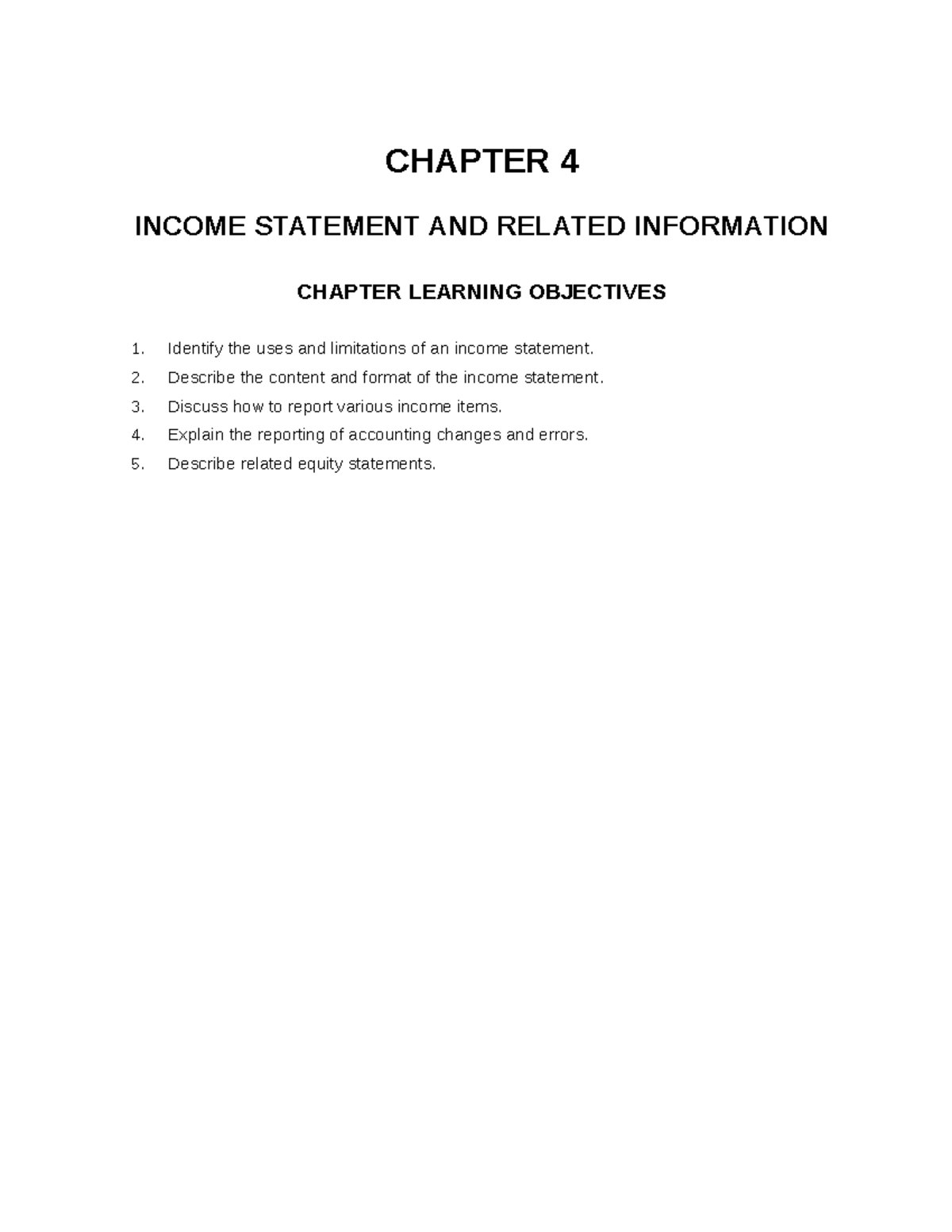 Chapter 4 - Income Statement Overview and Key Concepts (ACC101) - Studocu