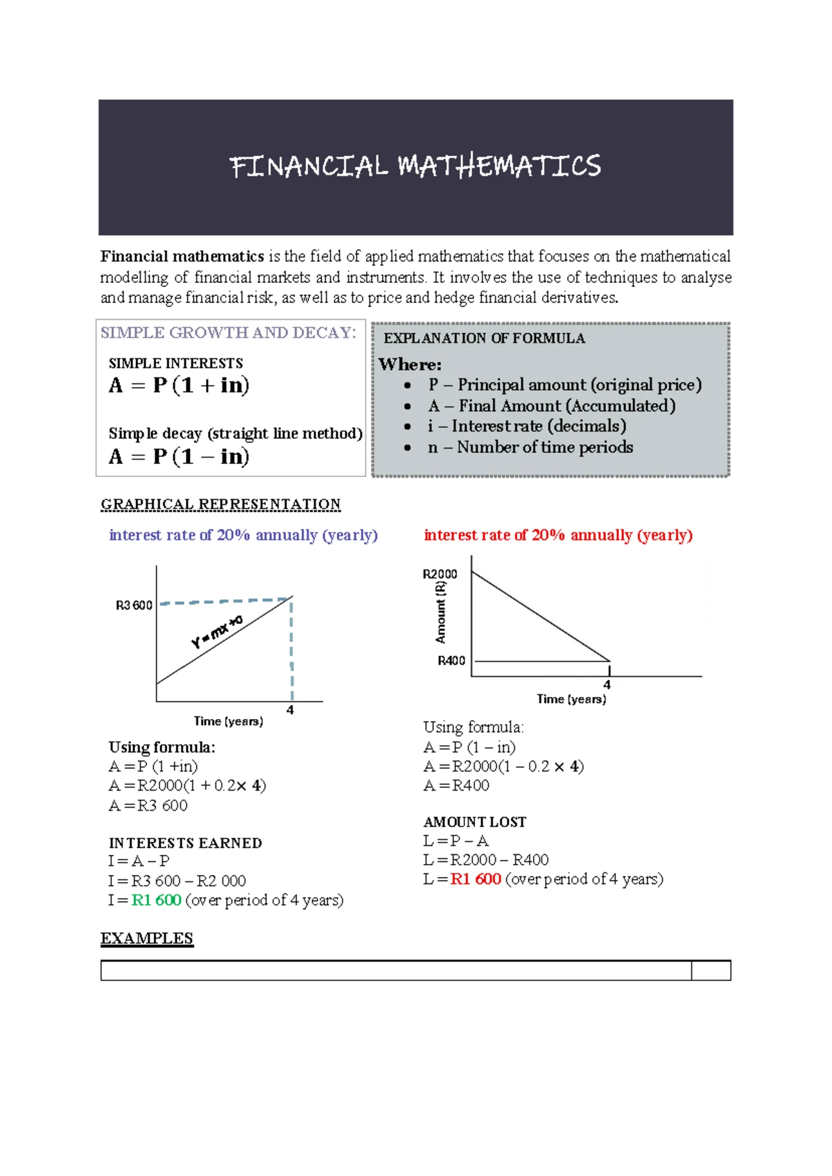 Financial Mathematics: Growth, Decay, and Annuities (FINM 101) - Studocu