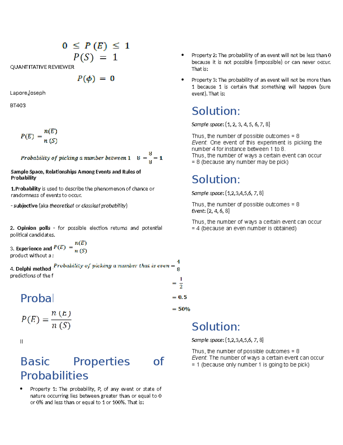 Quantitative Reviewer BT403: Probability Concepts and Sample Problems ...