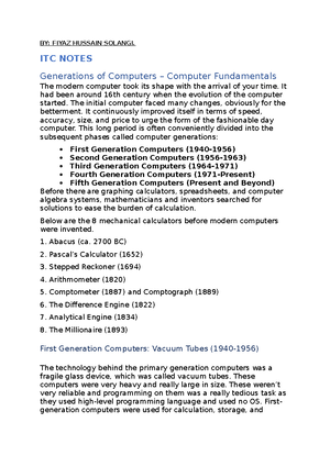 159 - computer generations - Assignment# GENERATIONS OF COMPUTER ...