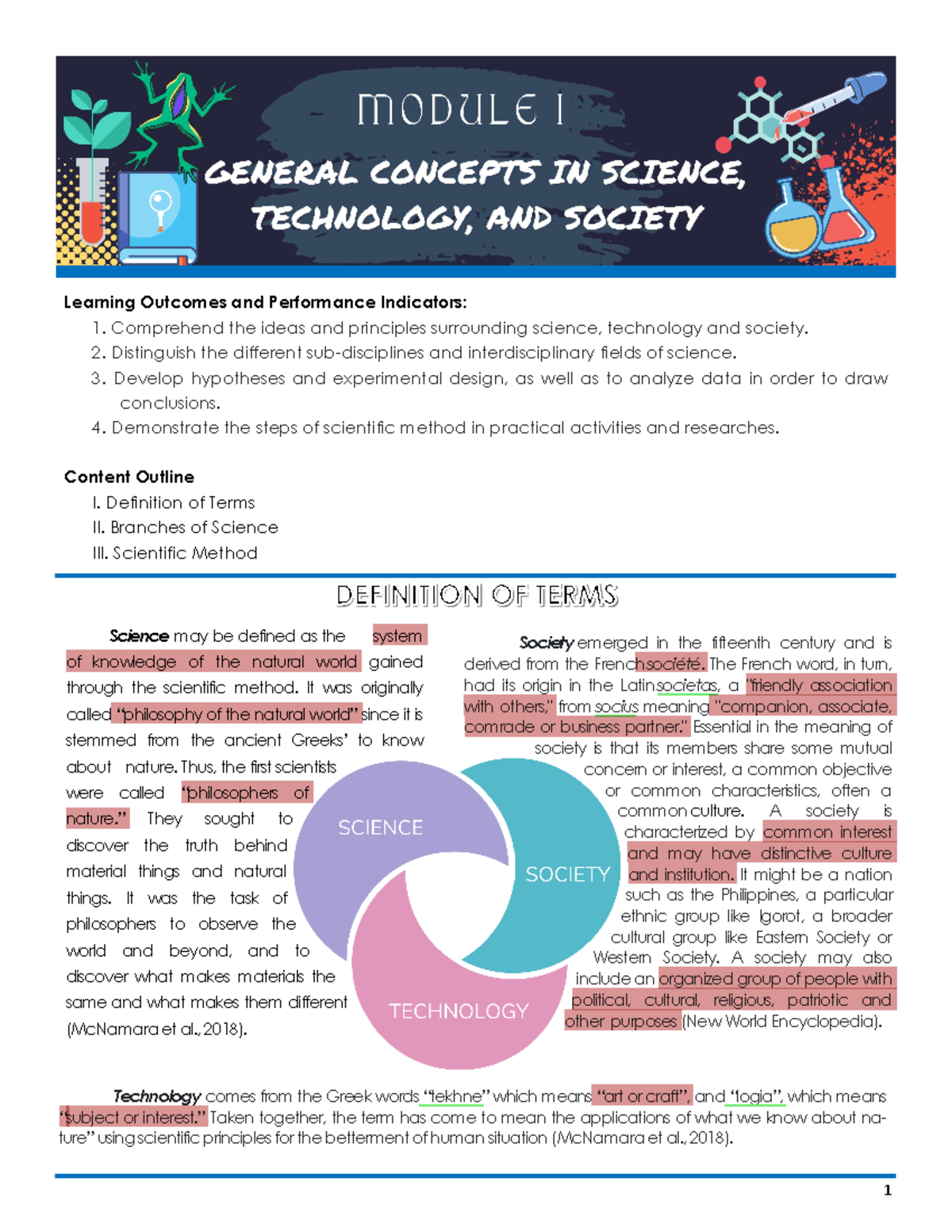 Module 1 STS Concepts: Science, Technology, and Society Principles ...