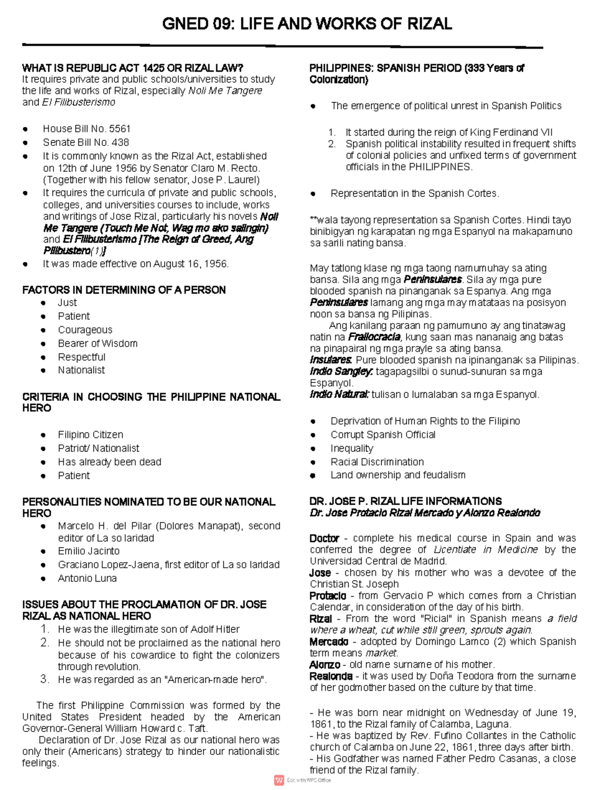 Understanding the Rizal Law - Introduction According to Republic Act ...