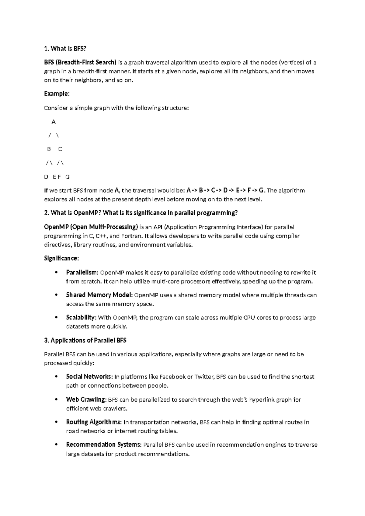 BFS & OpenMP: Parallel Algorithms in Graph Traversal & Sorting (CS101 ...