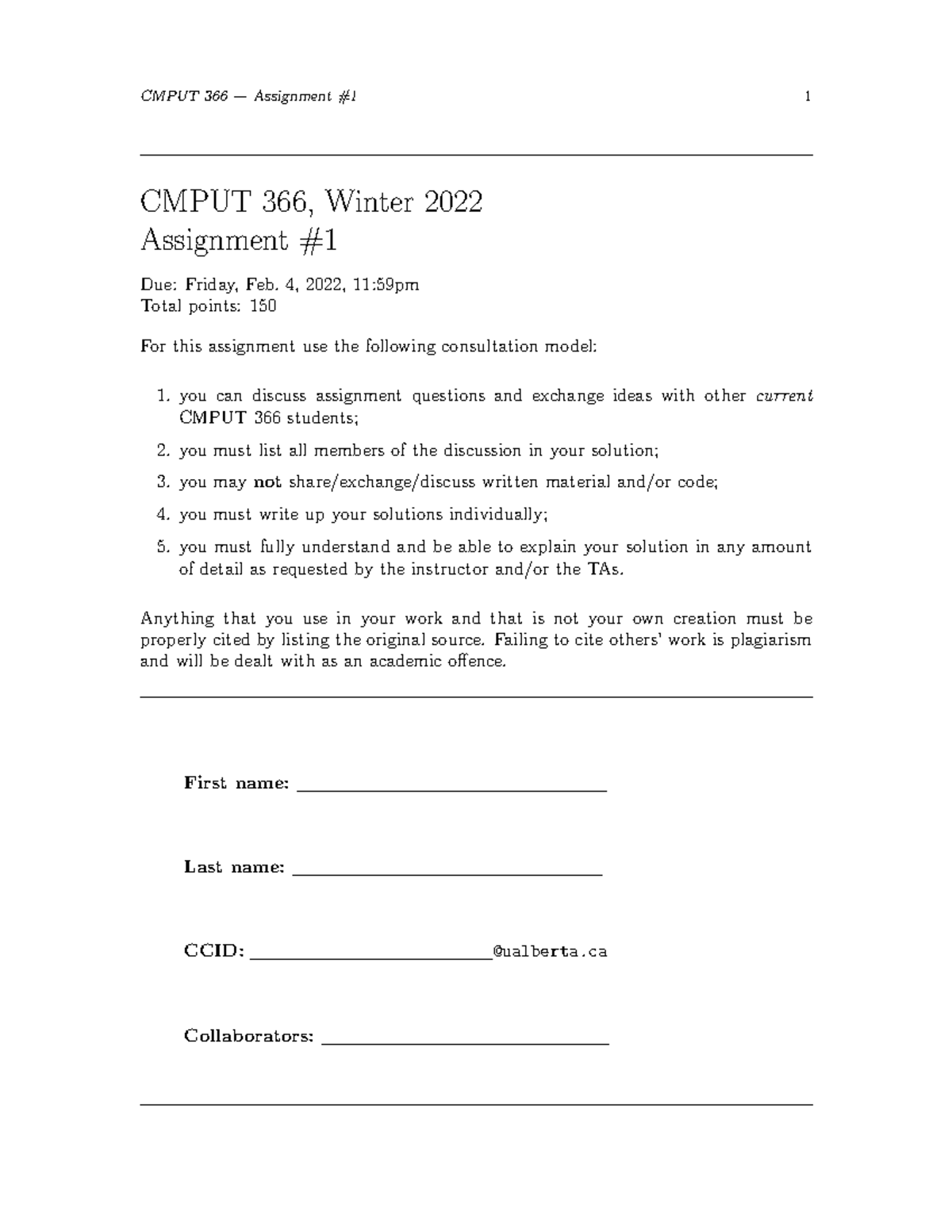 CMPUT 366 Winter 2022 Assignment 1: Search Algorithms and Heuristics ...
