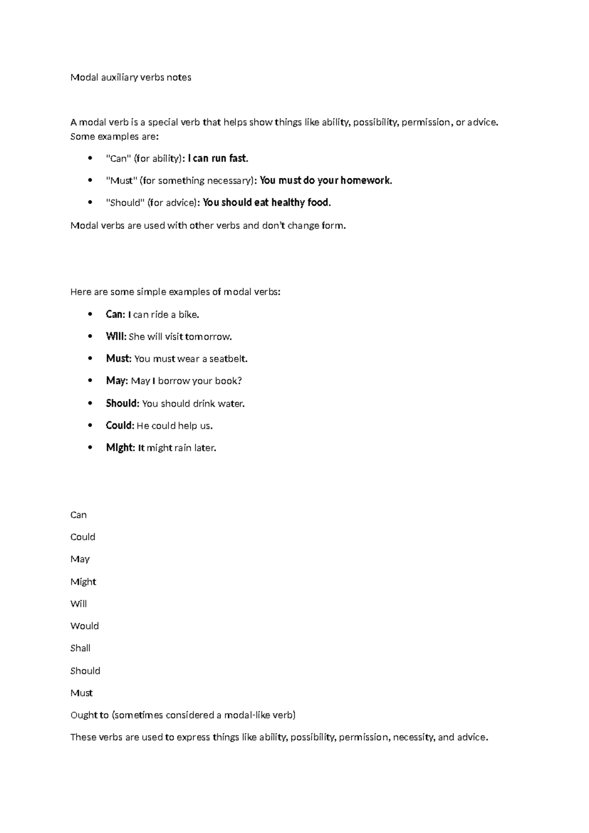 Modal Auxiliary Verbs Notes: Understanding Ability, Permission & Advice ...