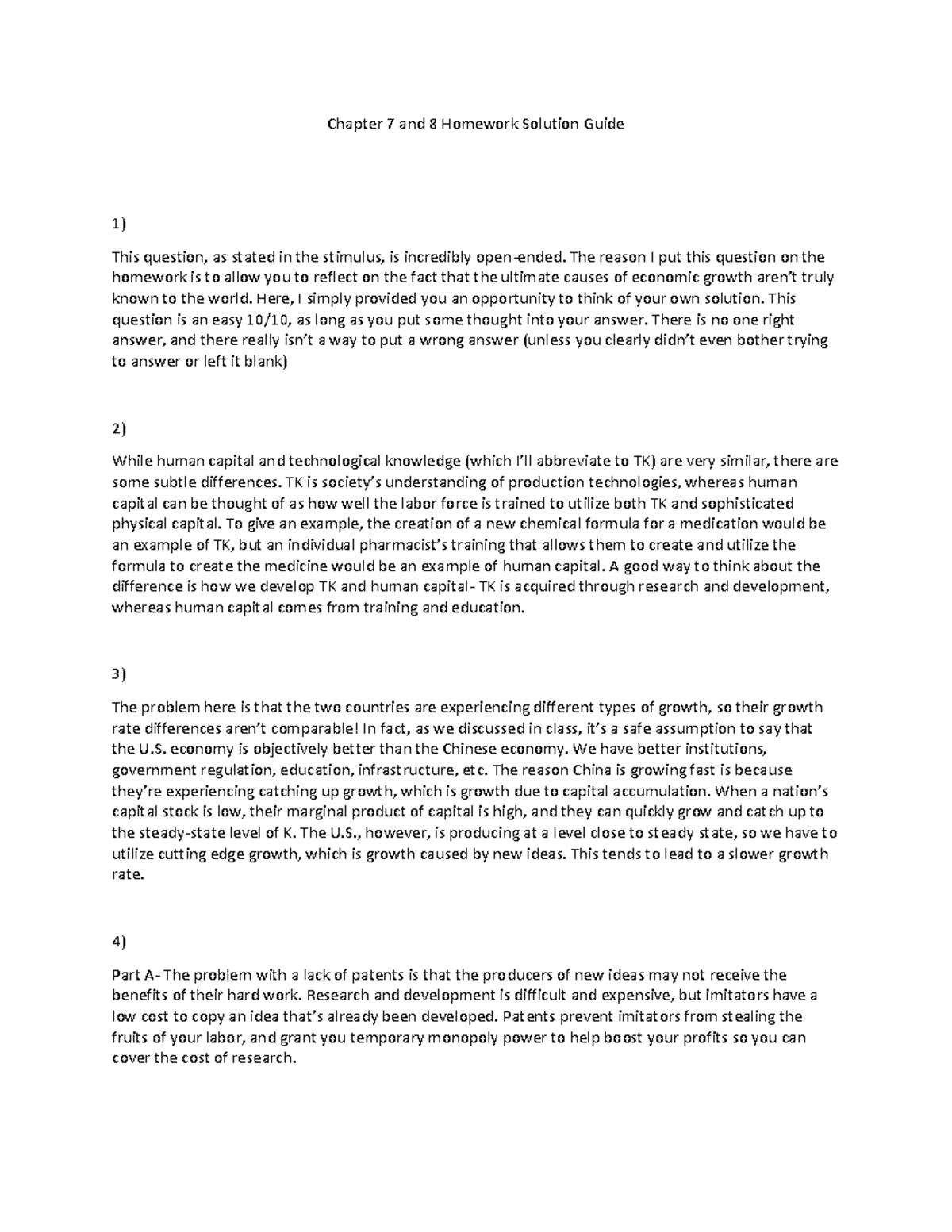 Chapter 7 & 8 Homework Solution Guide for Economics Studies - Studocu