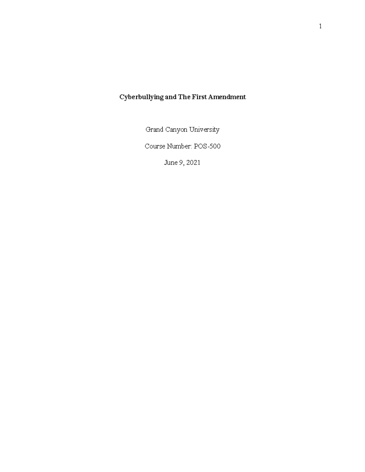 POS- Cyberbullying Impacts on First Amendment Rights in Education - Studocu