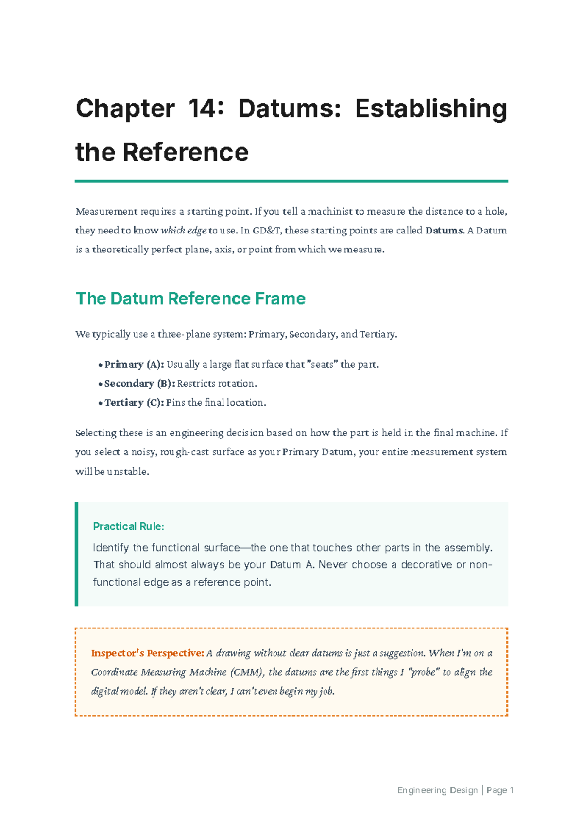 Chapter 14: Datums - Establishing Reference Measurements in Engineering ...