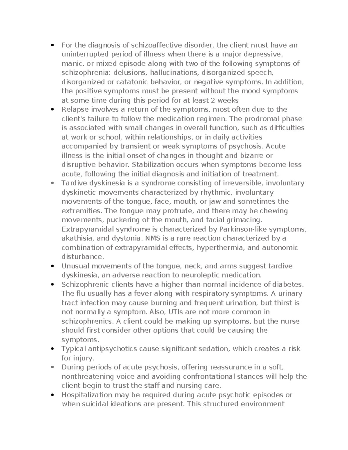 Schizophrenia Rationales - For the diagnosis of schizoaffective ...