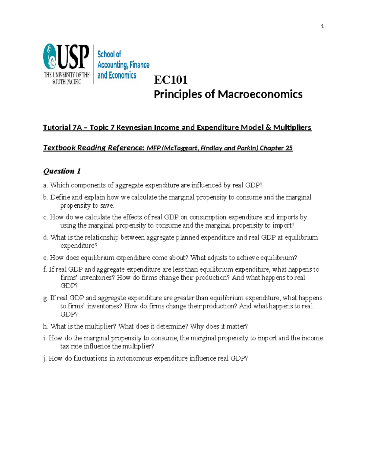 EC101 F-F Blended Tutorial 7A - EC Principles of Macroeconomics ...