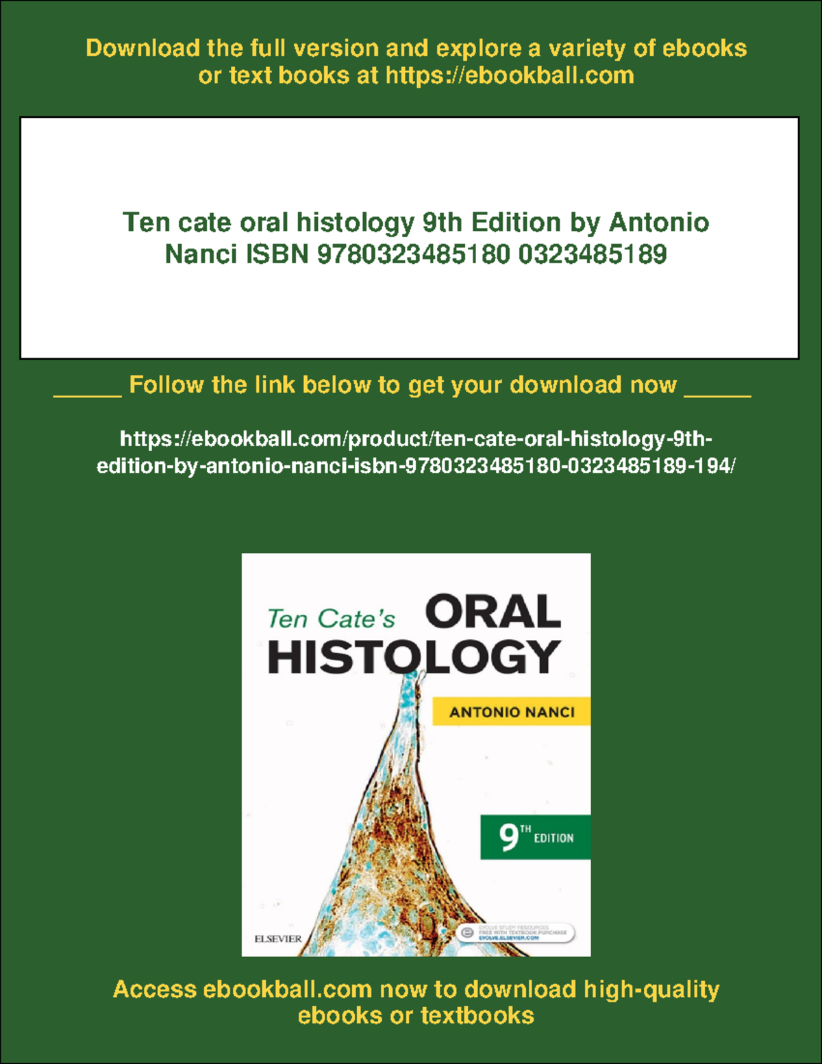 12495 - Ten cate oral histology 9th edition by antonio nanci isbn ...