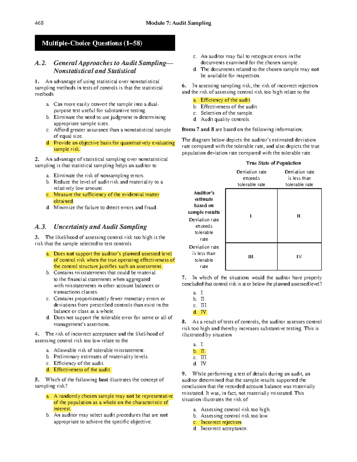 Audit Sampling - Theory and Practice MCQs for Auditors - Studocu