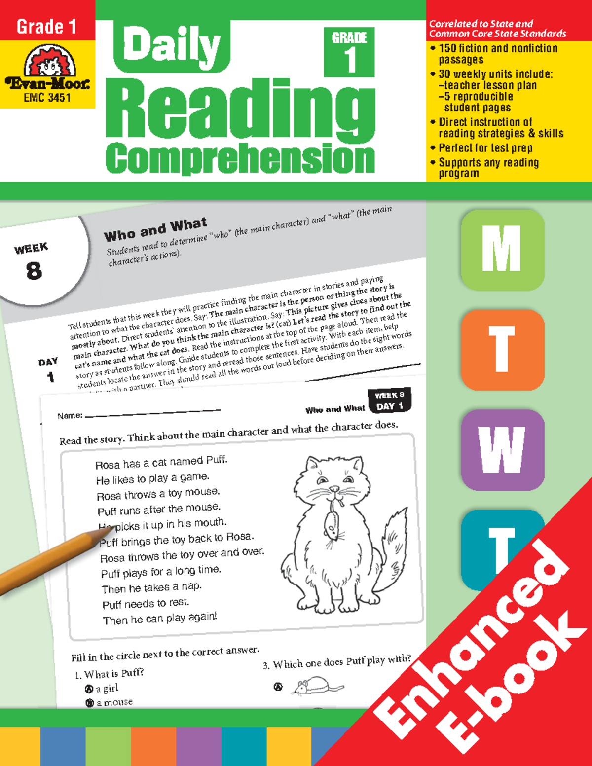Daily Reading Comprehension: Grade 1 EMC 3451 Week 8 Activities and ...