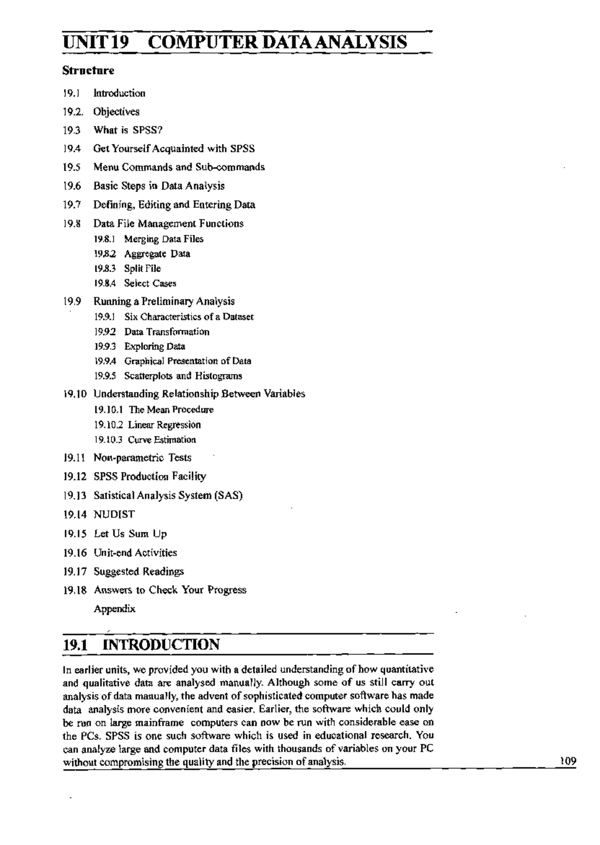 Computer in Statistical Analysis 5 - UNIT 19 COMPUTER DATA ANALYSIS ...