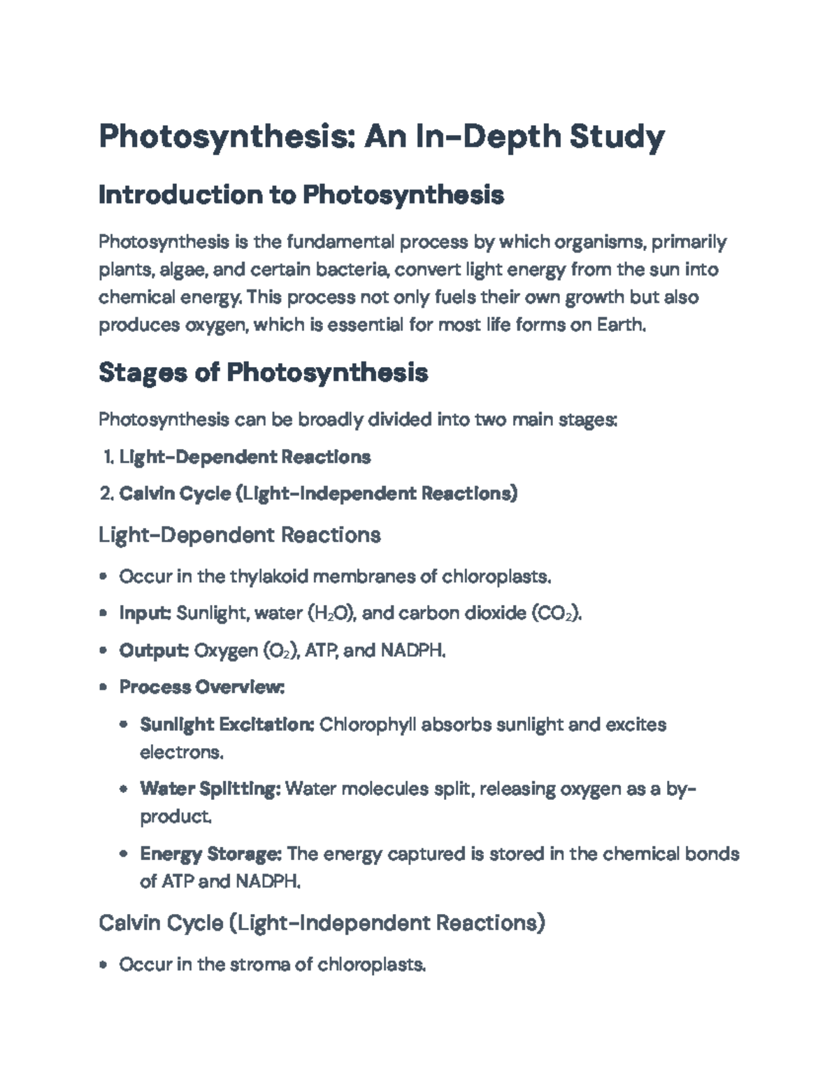 Photosynthesis: In-Depth Study, Evolution, and Ecological Importance ...