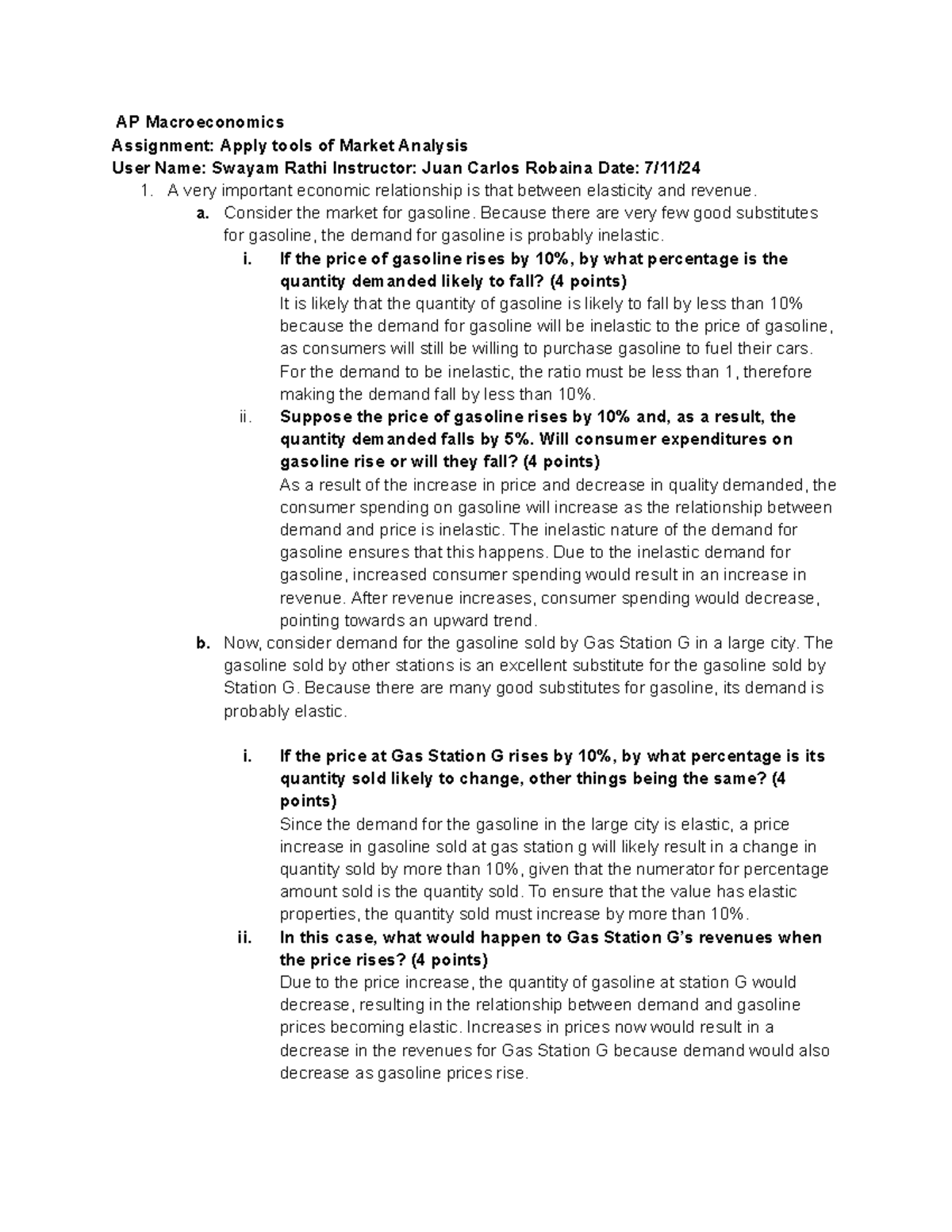 AP Macroeconomics: Tools of Market Analysis Assignment Insights - Studocu