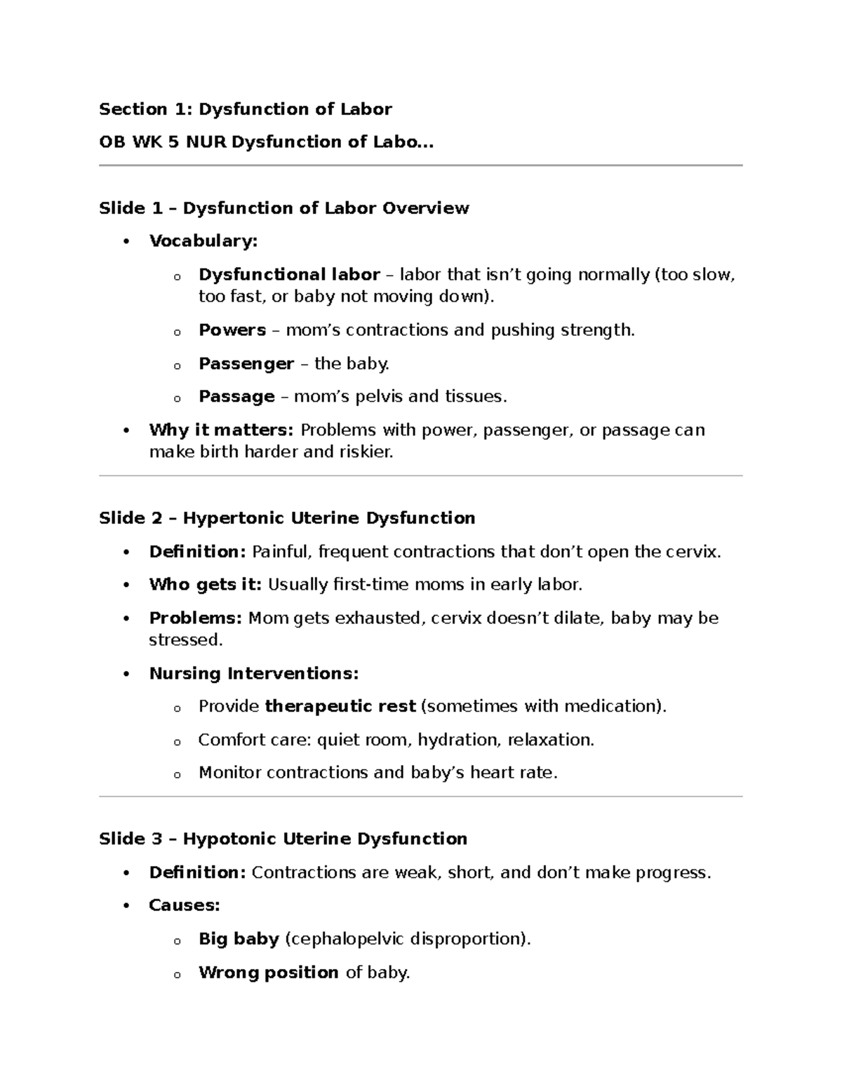 OB WK 5 Induction & Augmentation of Labor: Key Concepts & Nursing Care ...
