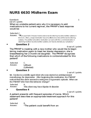 NURS 6630 Midterm Exam 2022 - NURS 6630 Midterm Exam (Exam solutions ...