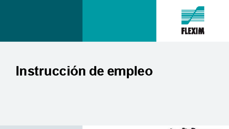 Instrucción de Empleo FLUXUS G60x - FLEXIM GmbH - Studocu