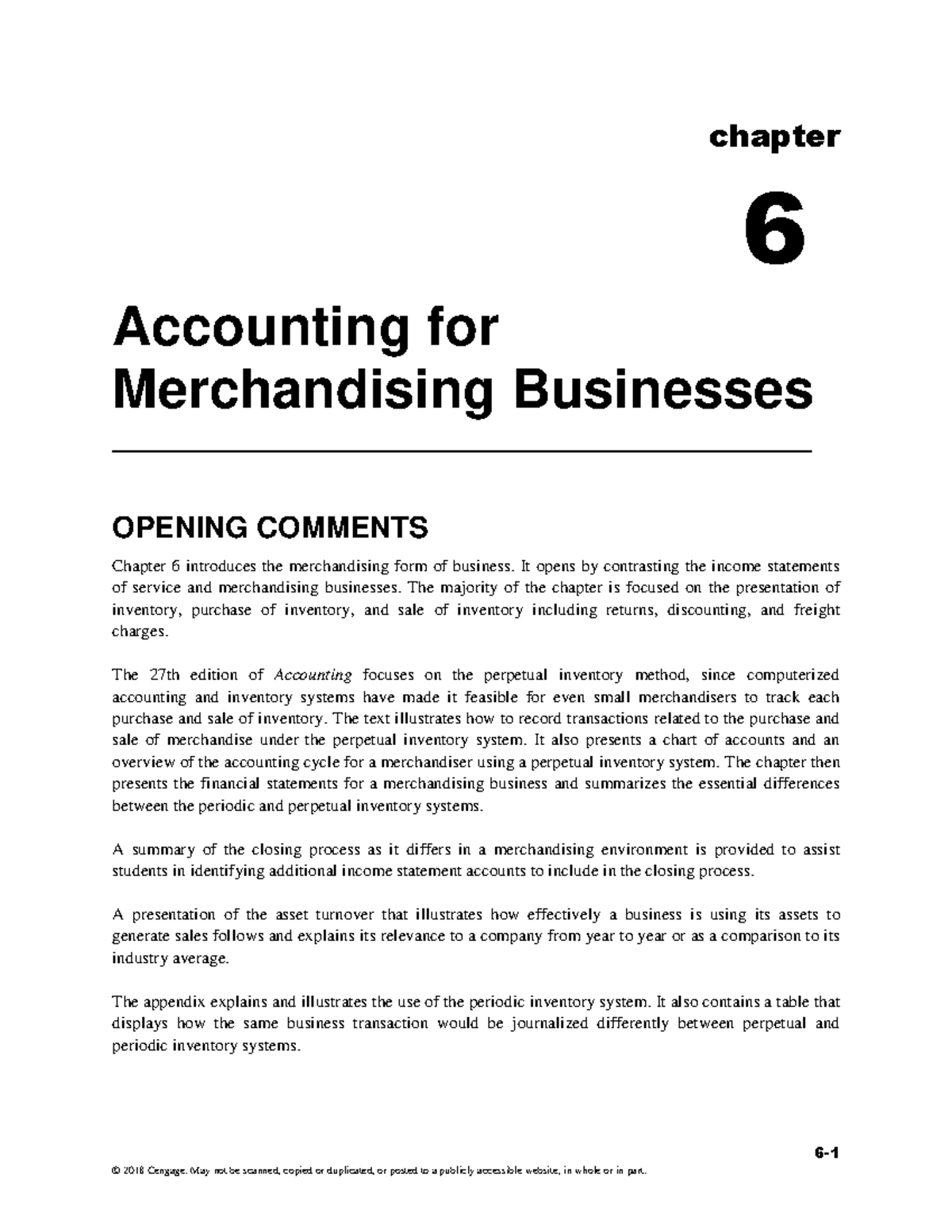 Chapter 6: Accounting for Merchandising Businesses - Key Concepts and ...
