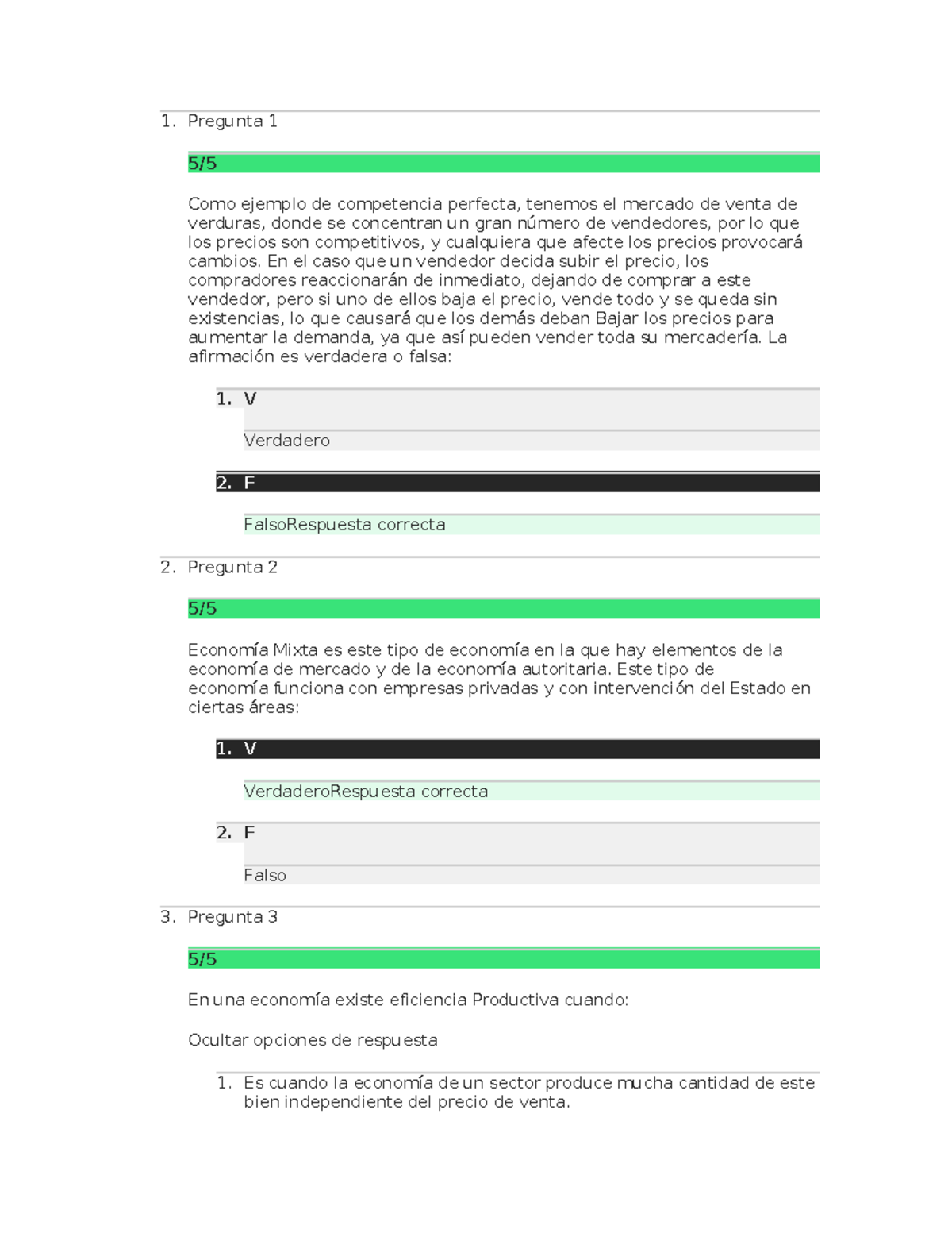 Prueba de Economía 1: Preguntas y Respuestas Clave - Studocu