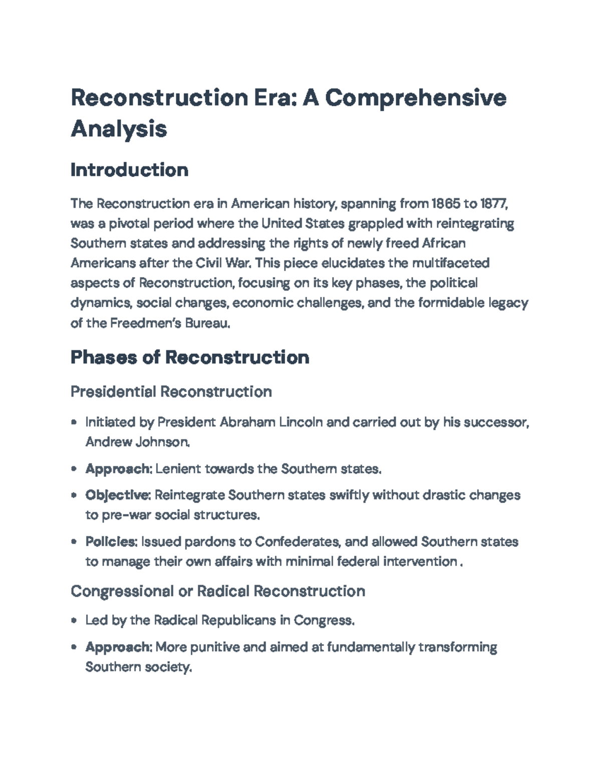 Reconstruction Era (1865-1877): Phases, Social Changes & Legacy ...