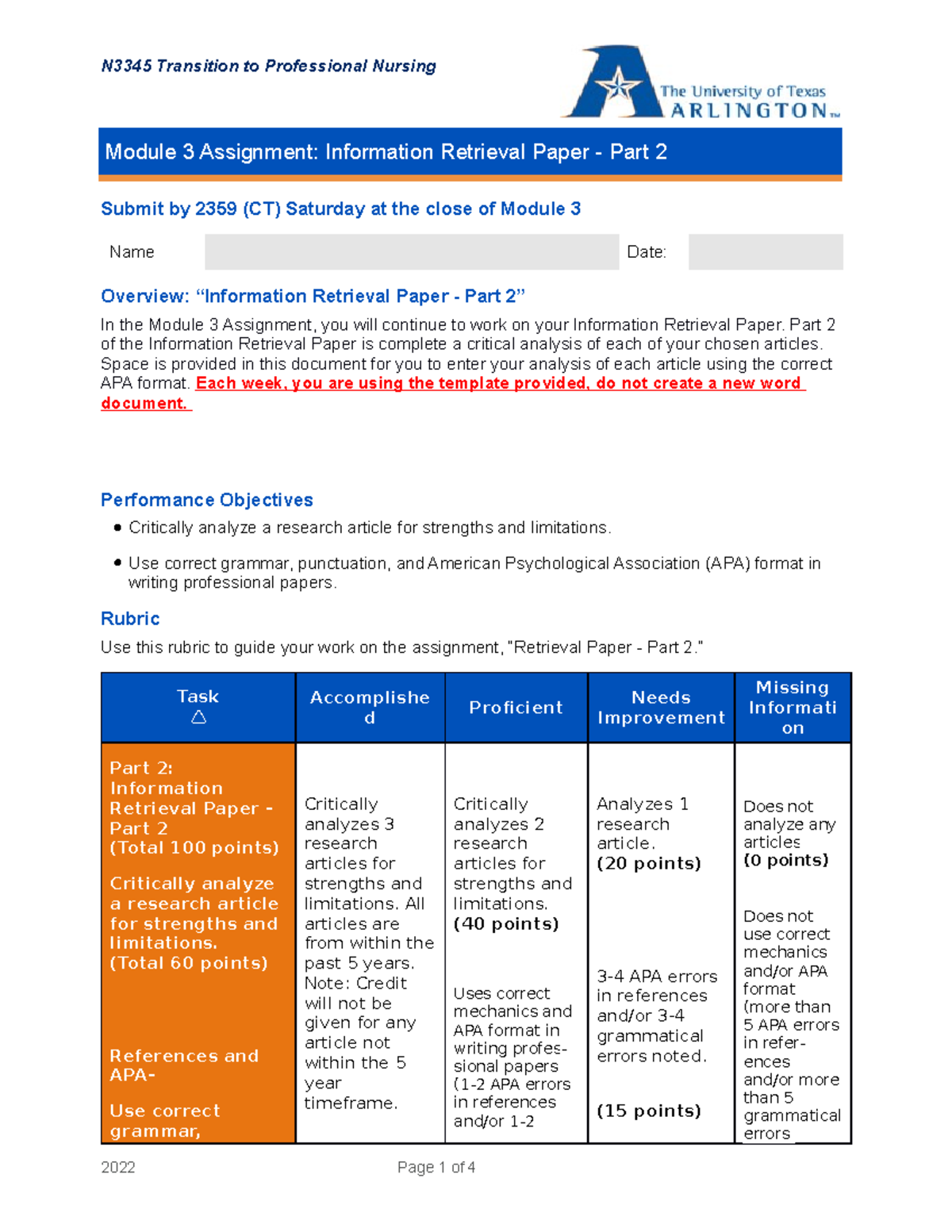 N3345 Module 3 Information Retrieval Paper - Critical Analysis Part 2 ...