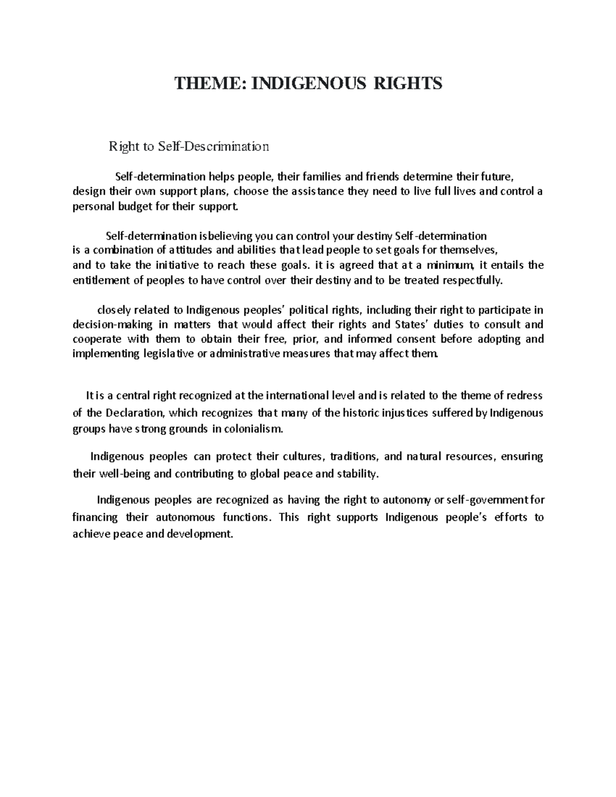 Indigenous Rights Summary: Self-Determination & Sovereignty (BSBA2B ...