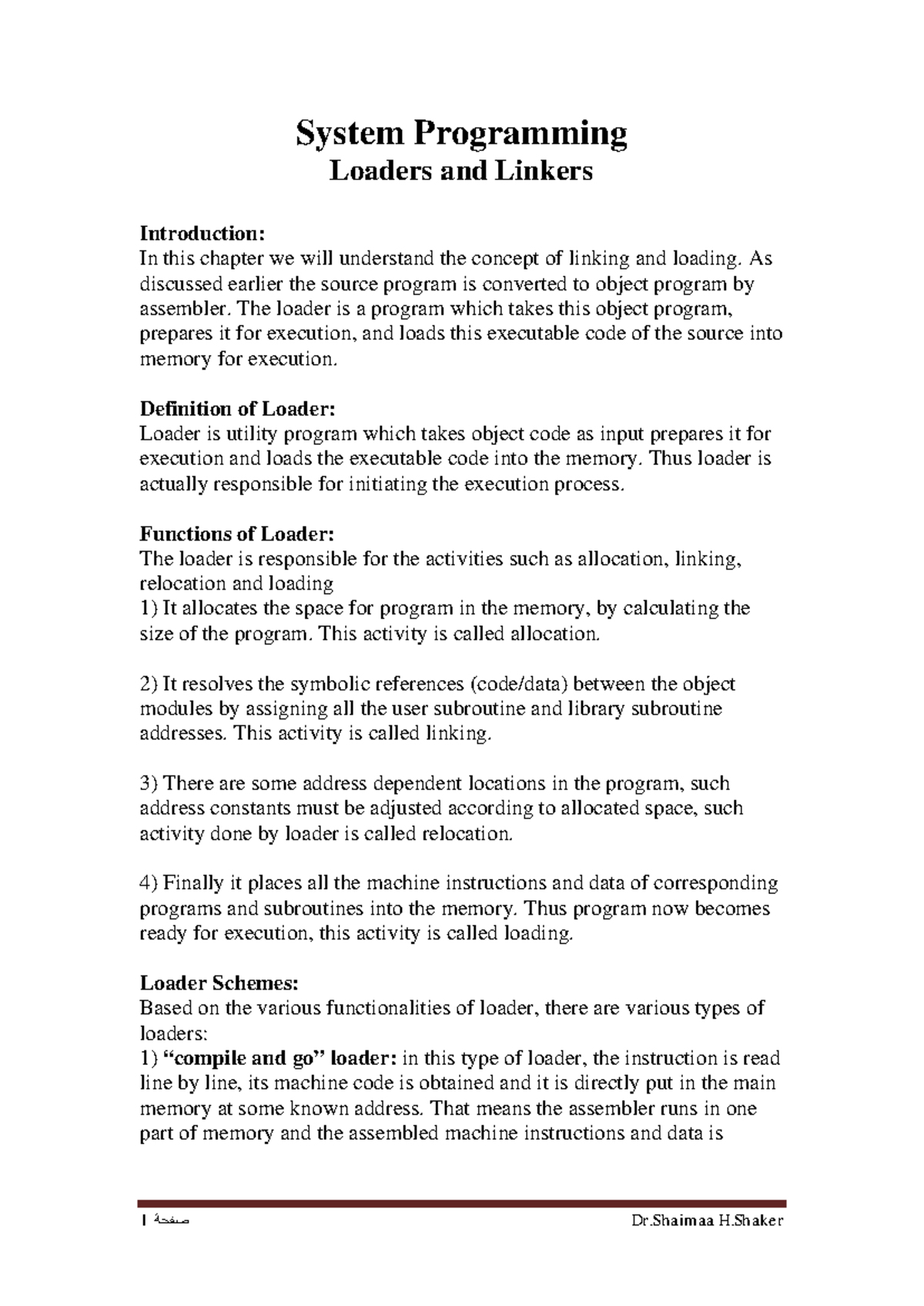 Loaders Linkers - System Programming Loaders and Linkers Introduction ...