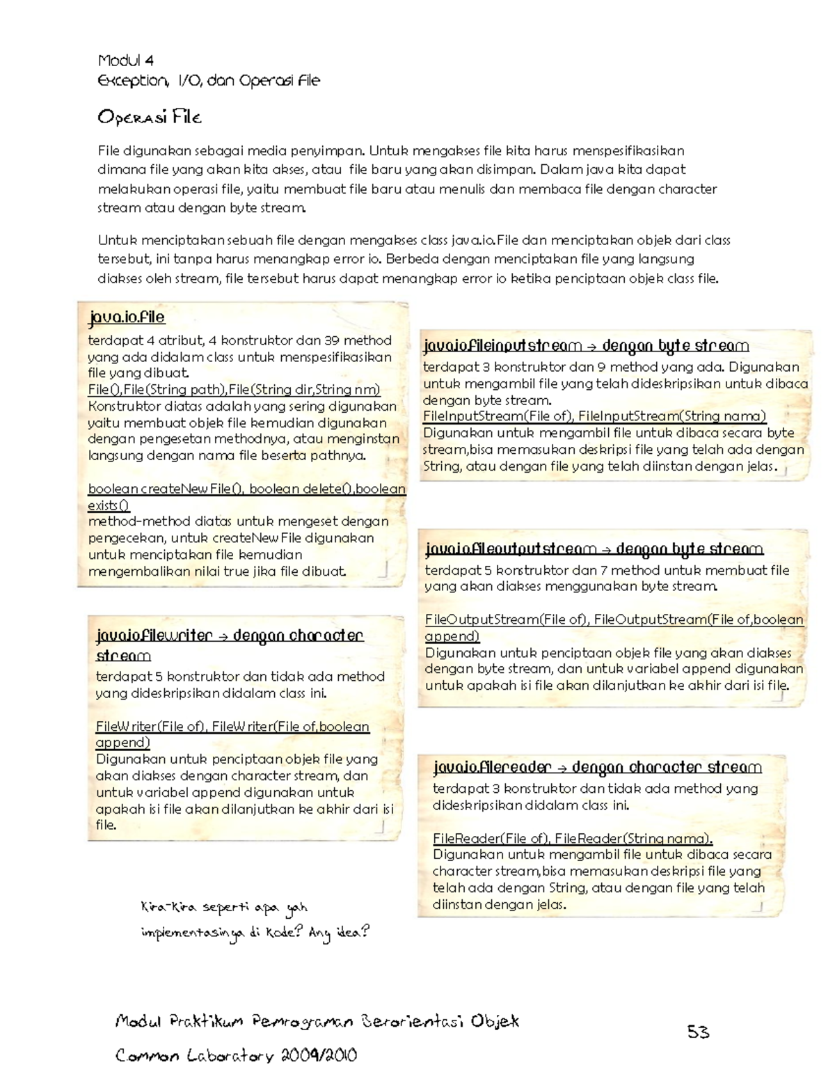 Pertemuan 9 Operasi File Object Serialization Modifier Transient 53