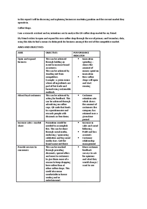 Unit 22 Market Research - Assignment 2 - In this report I will be ...