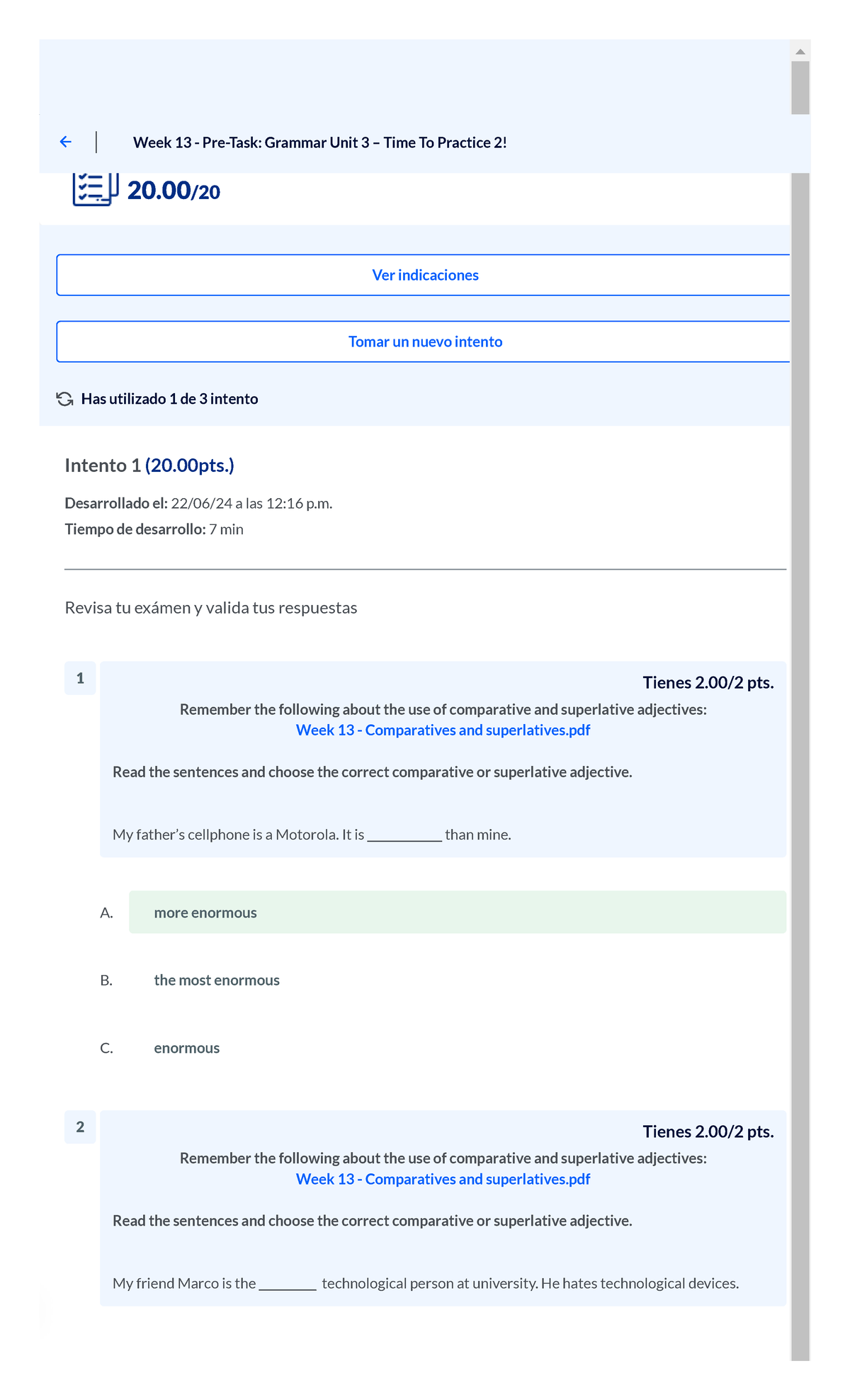 Week 13 - Pre-Task: Grammar Unit 3 - Practice on Comparatives ...