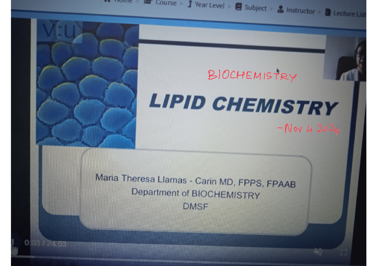 BIOC 101: Lecture Notes on Lipid Chemistry and Functions - Studocu