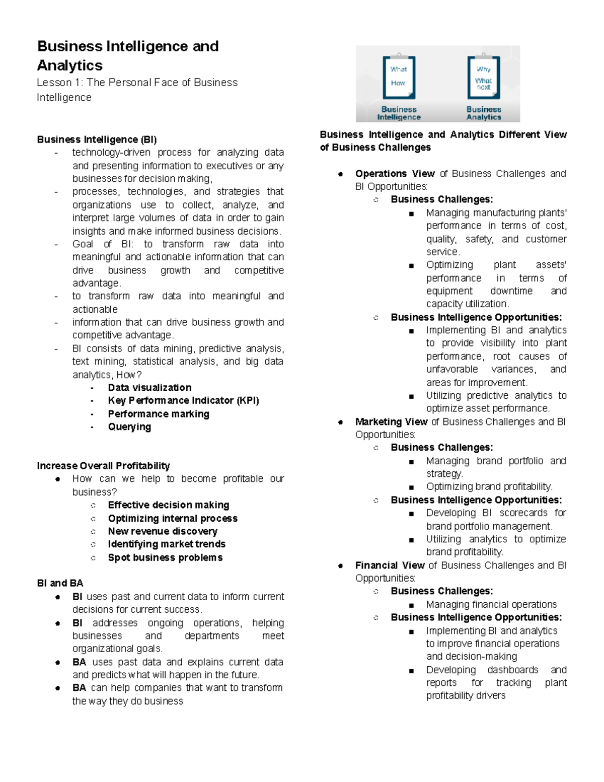 BIA Reviewer - helpful - Business Intelligence and Analytics Lesson 1 ...