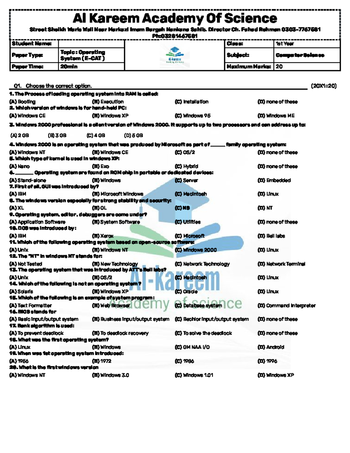 1st Year-Computer Science-Computer - The Process of loading operating ...