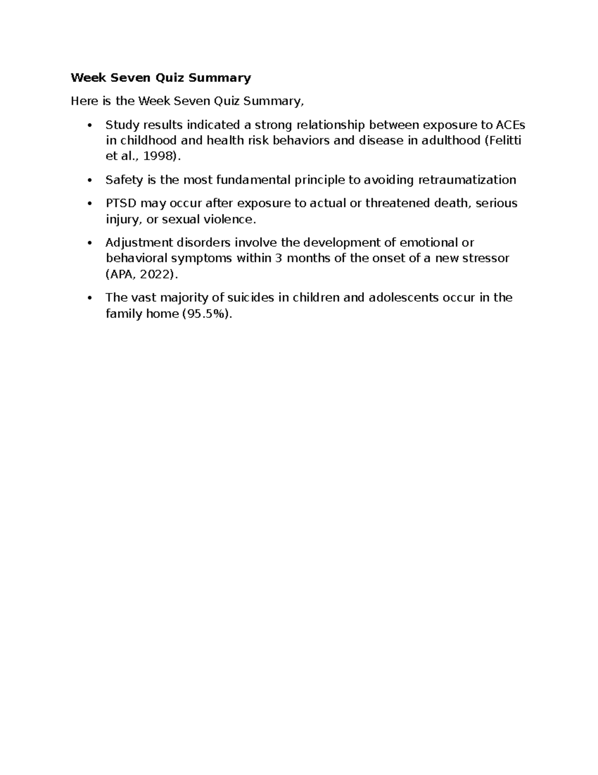 NR606Week7Quiz - Answers to Week 7 Quiz - Week Seven Quiz Summary Here is the Week Seven Quiz ...