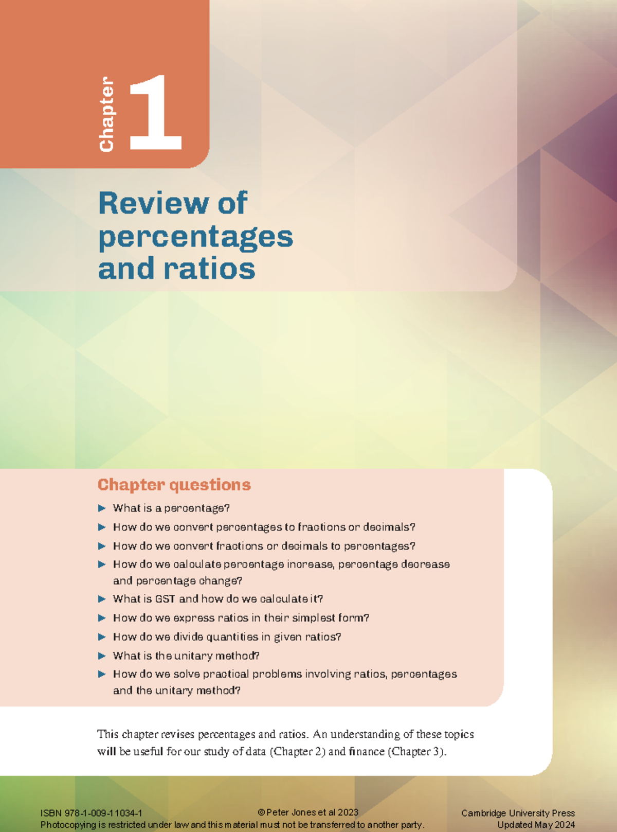 GM12 2ed Chapter 1: Review of Percentages and Ratios - Studocu