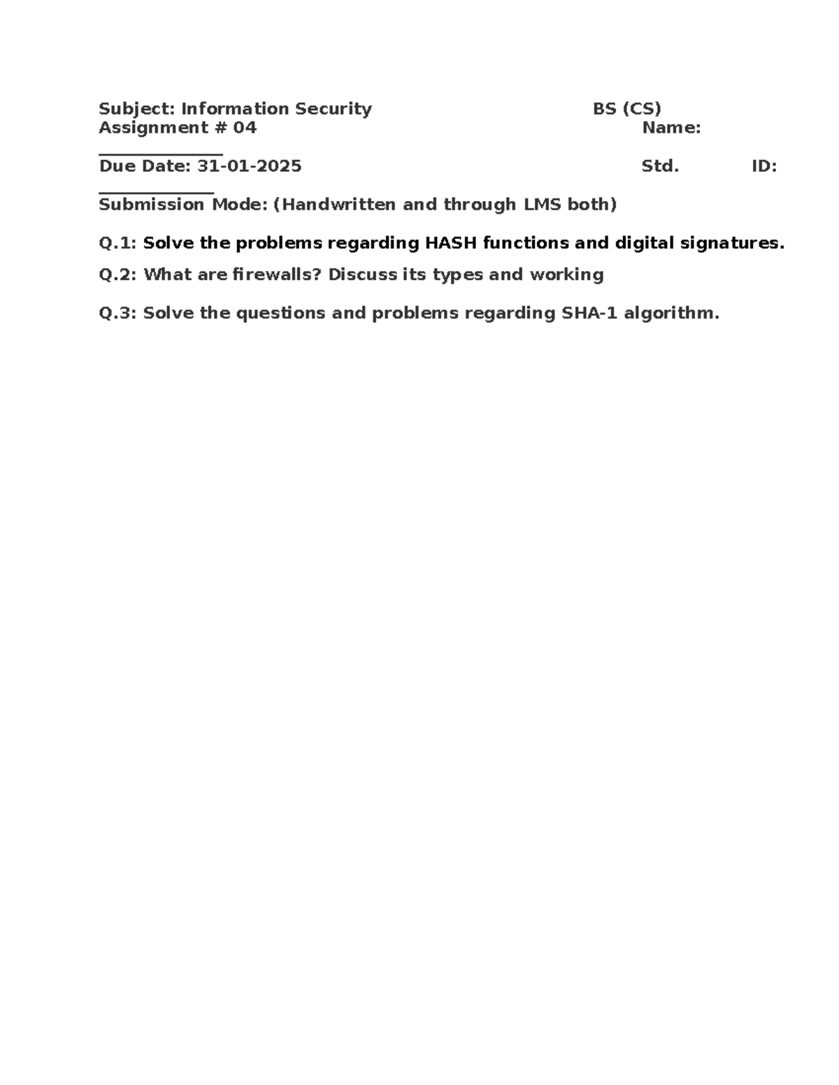 Assignment - qwertyui - Chemistry Part 1 - Subject: Information ...