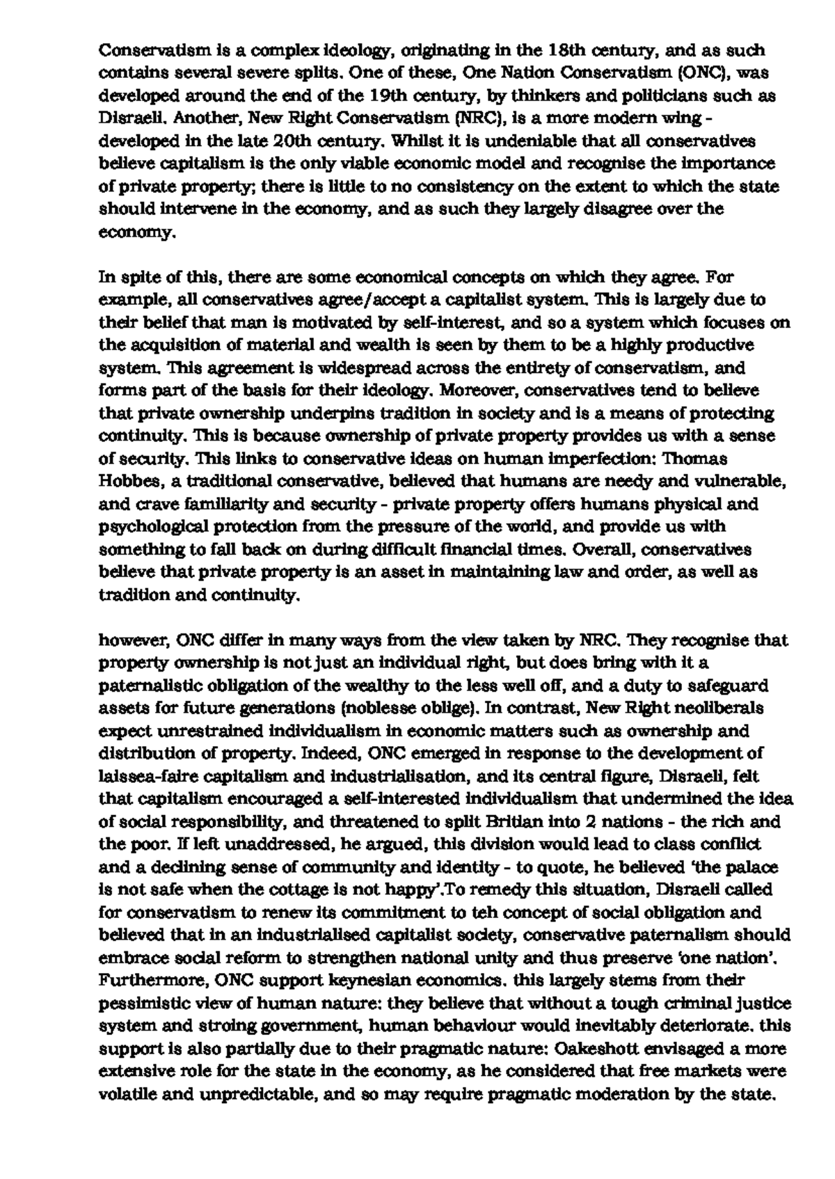 Conservatism and the economy - Conservatism is a complex ideology ...