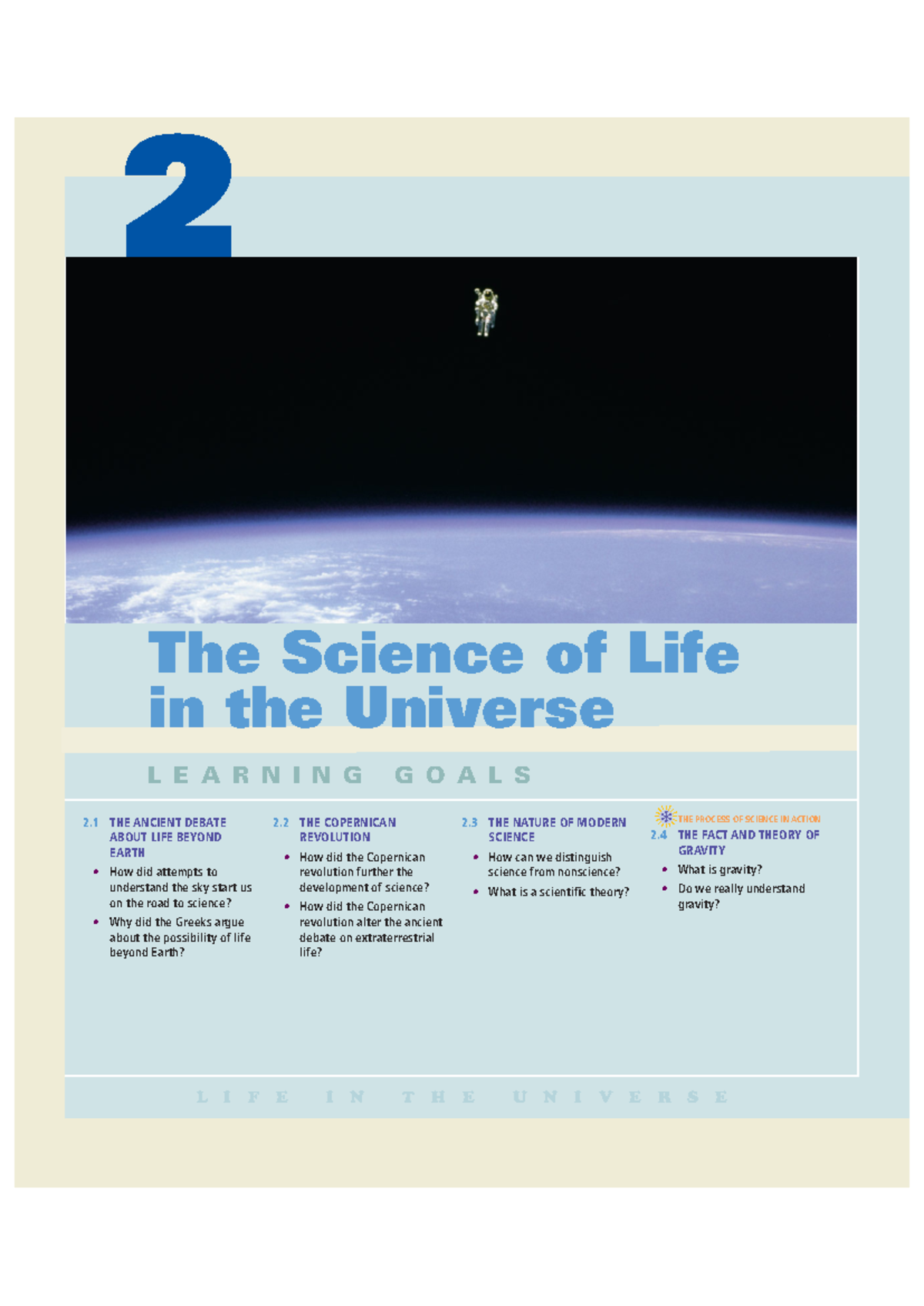 Week 3 LIU3e Ch2 Examining Life's Existence in the Universe - Studocu