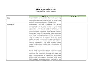 Assignment 1 (Individual) - Article Review - UNIVERSITI TEKNOLOGI MARA ...