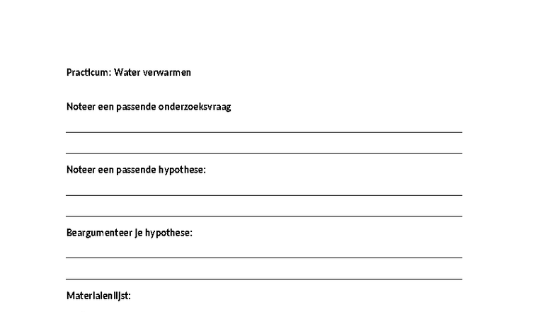 Practicumhandleiding: Water Verwarmen met Gasbrander - Studeersnel