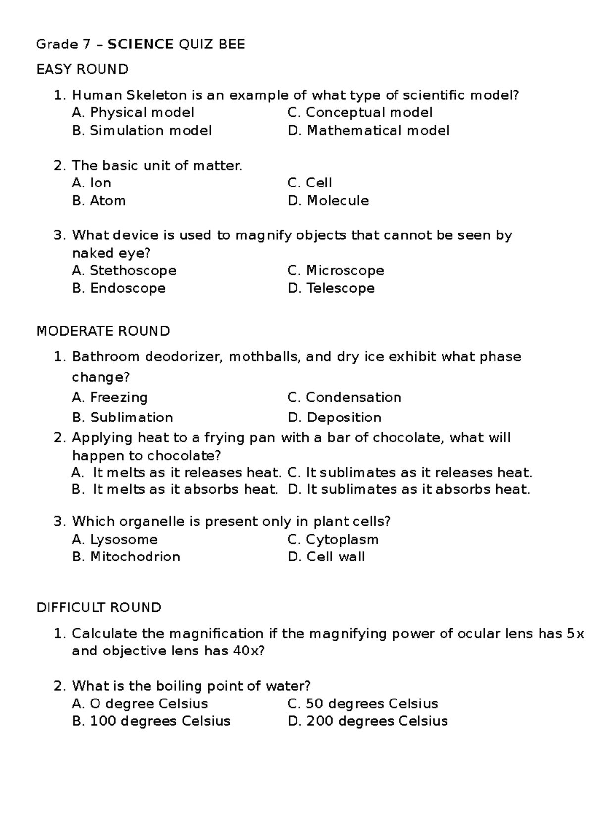 Grade 7 Science Lesson Exemplar: 2nd Quarter - Microscope and Cells ...