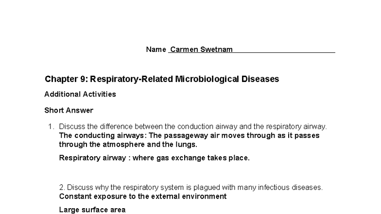 BIO 205 Chapter 9: Microbiological Diseases Worksheet Activities - Studocu