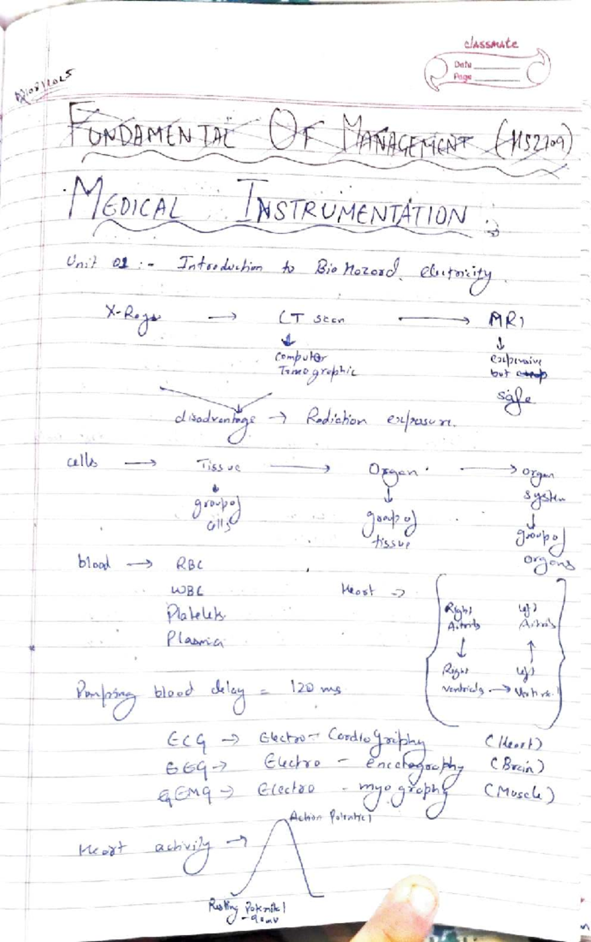 Fundamentals of Management (M52709): Medical Instrumentation Notes ...
